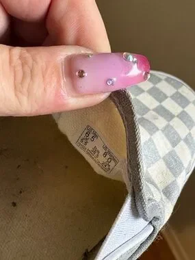 Vans | Shoes | Vans Slipon Checkerboard Sneakers In Gray And White ...